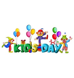 Word design for english with happy kids Royalty Free Vector