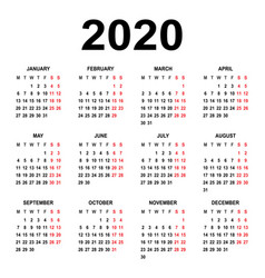 2020 spanish calendar template year planner Vector Image