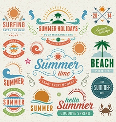 Retro summer design elements Royalty Free Vector Image