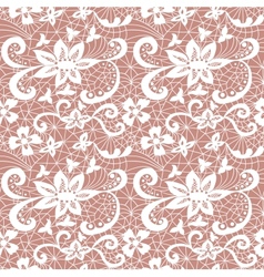 Lace seamless pattern with flowers Royalty Free Vector Image