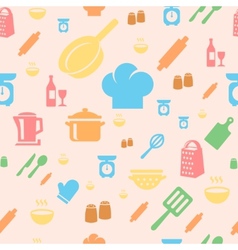 Seamless retro pattern with kitchen utensils Vector Image