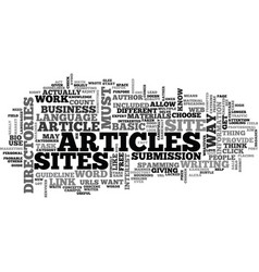 Basic guideline about article directories text Vector Image