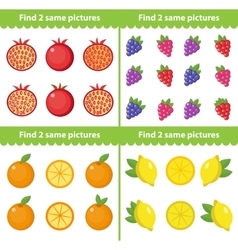 Children s educational game Find two same Vector Image