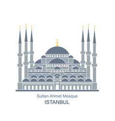 The blue mosque istanbul turkey flat icon Vector Image