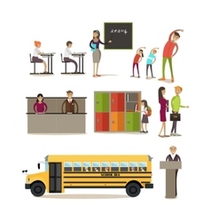 Top view school concept in Royalty Free Vector Image