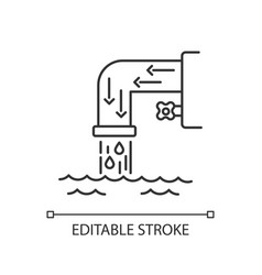 Drainage system pixel perfect linear icon Vector Image
