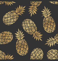 Golden pineapples seamless pattern Royalty Free Vector Image