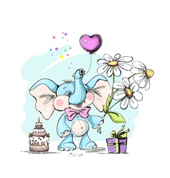 Giraffe with flowers and butterflies Royalty Free Vector
