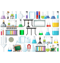 Set science containers on white background Vector Image