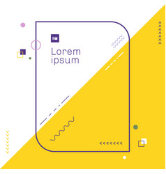 Frame template design with yellow background Vector Image