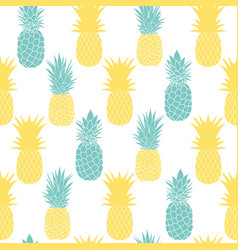 Green yellow pineapples repeat pattern design Vector Image