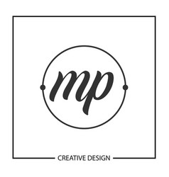Initial letter mp logo template design Royalty Free Vector