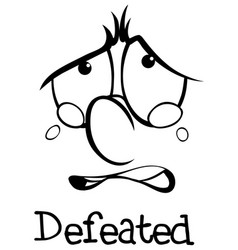 Expression wordcard for defeated Royalty Free Vector Image