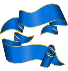 Blue round frame with ribbon Royalty Free Vector Image