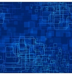 Blue tech square seamless pattern Royalty Free Vector Image