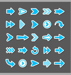 Colorful arrow stickers set blue cursor icons Vector Image