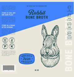 Meat bone broth label template abstract Royalty Free Vector