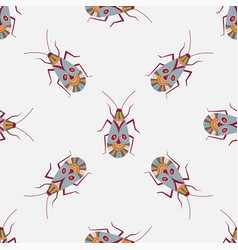 Colorful beetle seamless pattern Royalty Free Vector Image