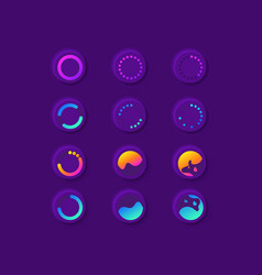 Waiting circles ui elements kit Royalty Free Vector Image