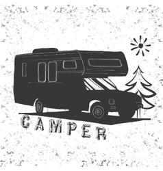 Lettering travel typographic camp calligraphy Vector Image