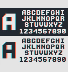 Pixel video game font retro 8-bit letters and Vector Image