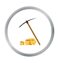 Pickaxe icon cartoon Singe western icon from the Vector Image