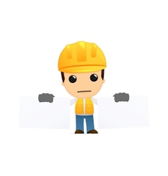 Funny cartoon builder Royalty Free Vector Image