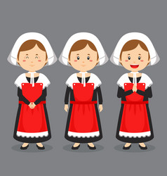 French character with various expression Vector Image