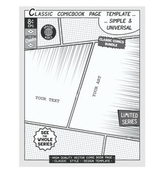 Comic book style template Royalty Free Vector Image