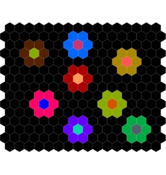 Atari hexagonal flowers Royalty Free Vector Image