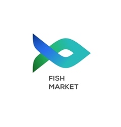 Logo fish market label and badge Royalty Free Vector Image