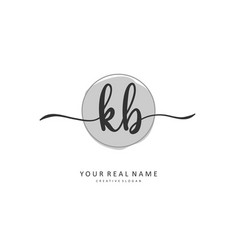 K b kb initial letter handwriting and signature Vector Image
