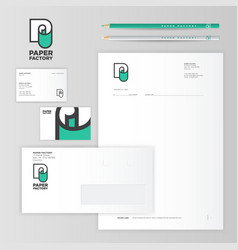 Paper roll logo identity paper mill branding Vector Image