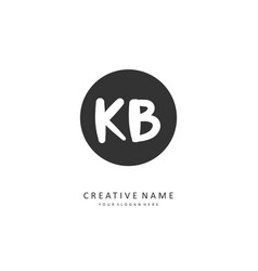 K b kb initial letter handwriting and signature Vector Image