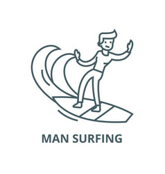 Man surfing line icon sign Royalty Free Vector Image