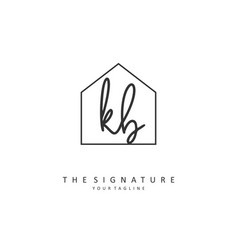 K b kb initial letter handwriting and signature Vector Image