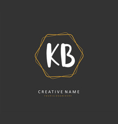K b kb initial letter handwriting and signature Vector Image
