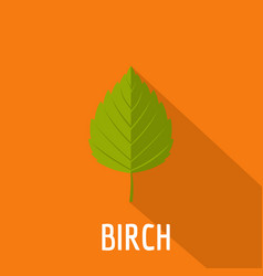 Birch leaf icon flat style Royalty Free Vector Image