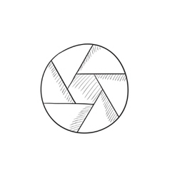 Sketch of a photo camera drawn by hand Royalty Free Vector