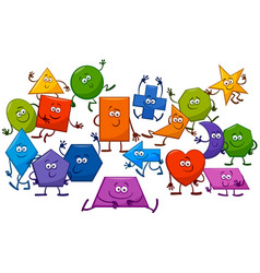 Cartoon basic geometric shapes Royalty Free Vector Image