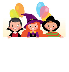 Children in halloween costumes Royalty Free Vector Image