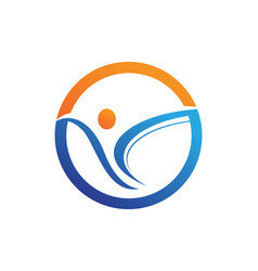 Fun people healthy life logo template icon Vector Image