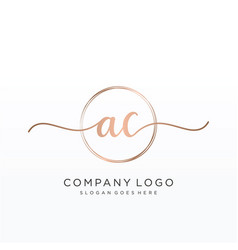 Ac initial handwriting logo design Royalty Free Vector Image