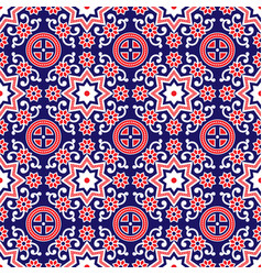 Ajrakh textiles seamless pattern Royalty Free Vector Image