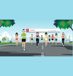 Marathon run Royalty Free Vector Image - VectorStock