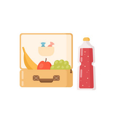 School lunch in lunchbox healthy dinner food Vector Image