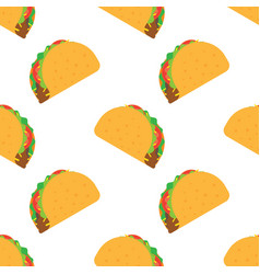 Tacos seamless pattern mexican food Royalty Free Vector