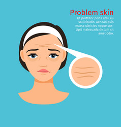 Woman face problem black dots Royalty Free Vector Image