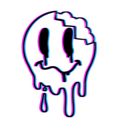 Acid smile face retro symbol of rave Royalty Free Vector