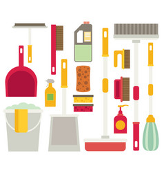 Shop shelving with household cleaning products Vector Image